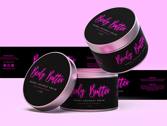 Custom Body Butter Labels | Custom Designs Boxes